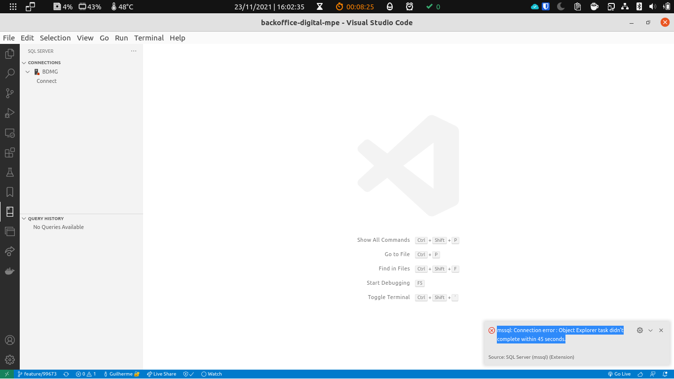 Unable to connect to Azure SQLServer · Issue #17129 · microsoft/vscode ... Unable to connect to Azure SQLServer · Issue #17129 · microsoft/vscode ...