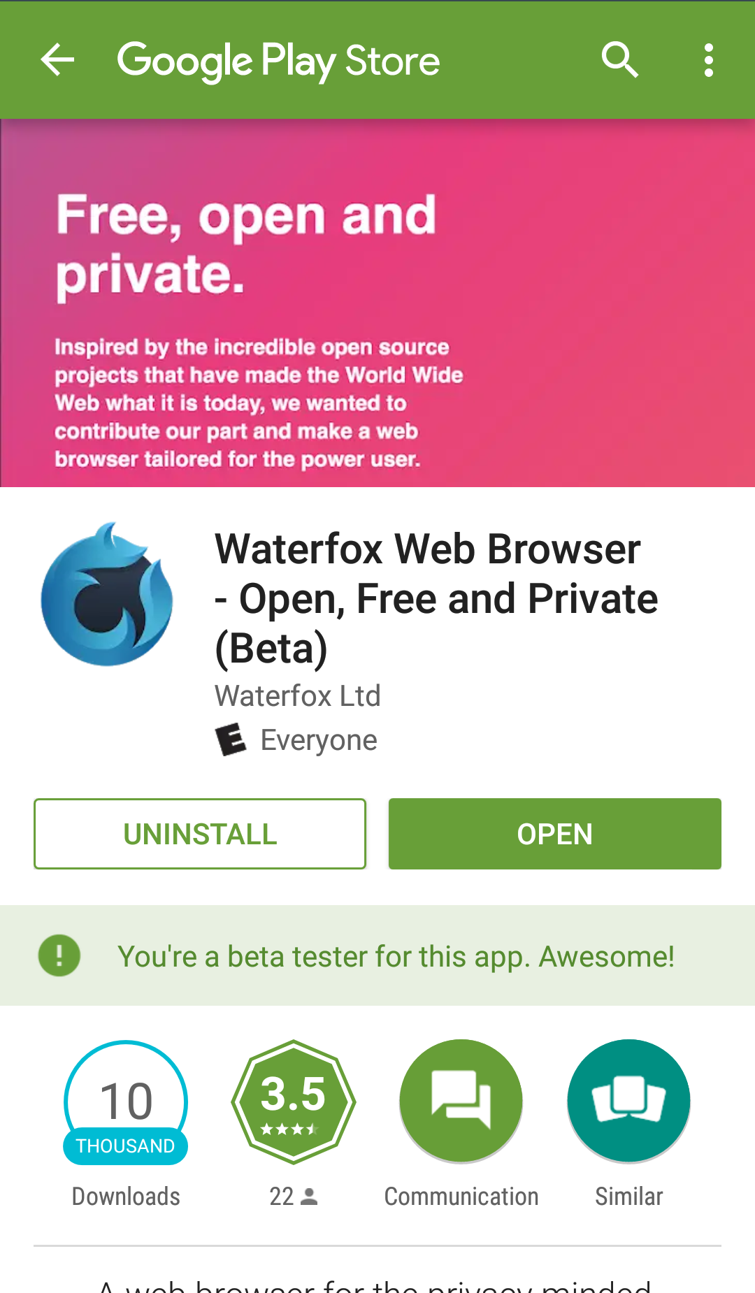 Waterfox for Android Versions... · Issue #730 · BrowserWorks/Waterfox ...