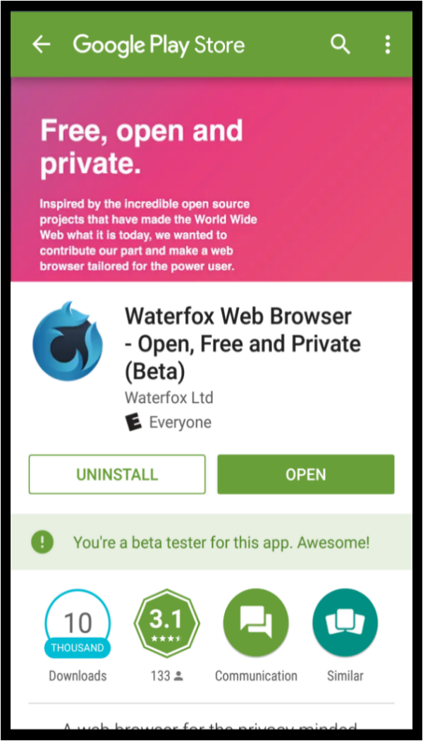 Android Waterfox removed from Google Play Store? · Issue #907 ...