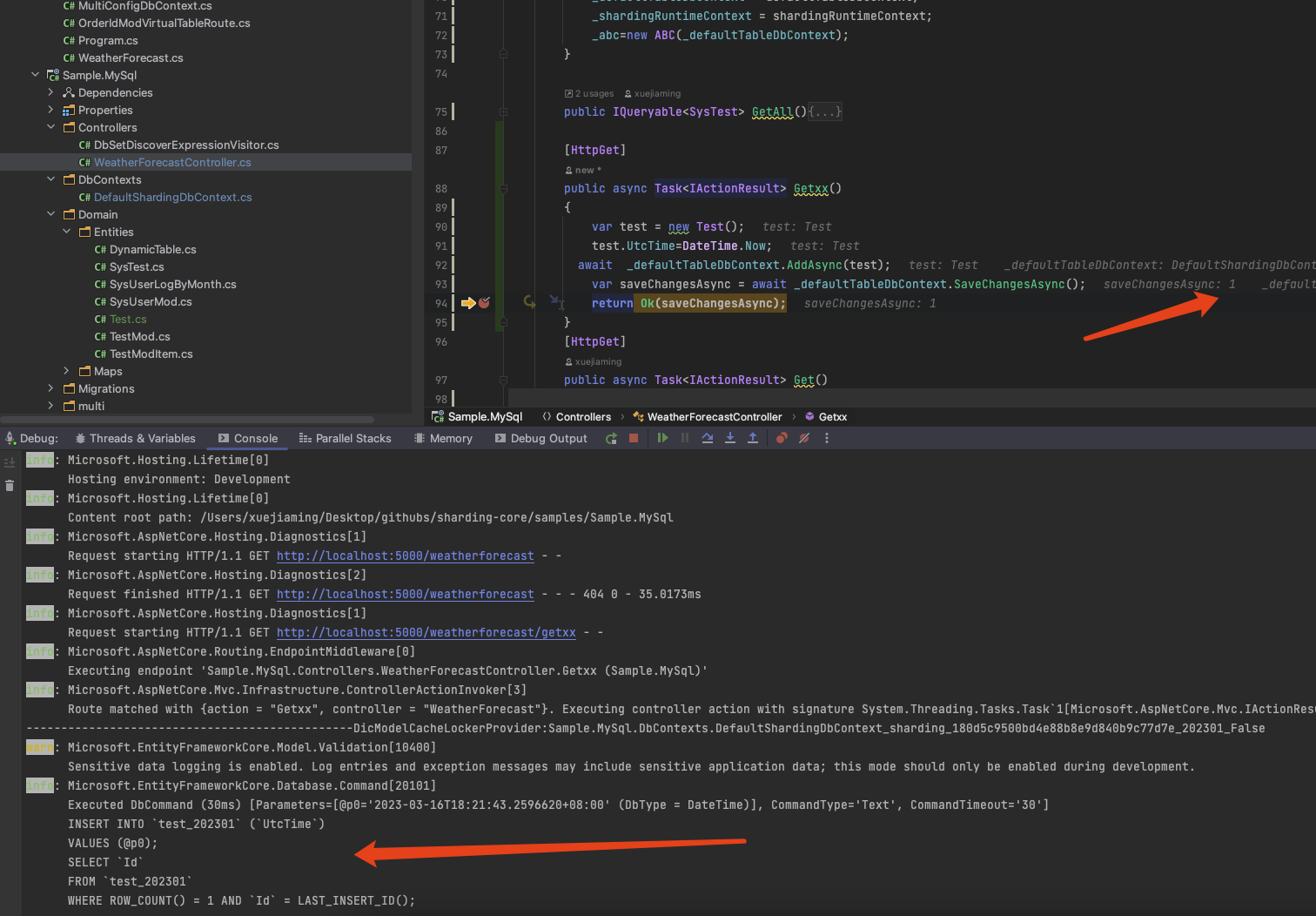 EFCore 7 using the sharing core 7.7.x version cross one schema missing issue · Issue #231 ...