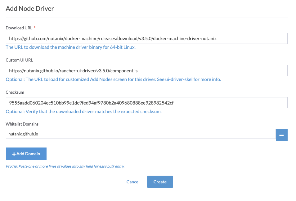 GitHub - nutanix/docker-machine: Rancher Node Driver for Nutanix AHV