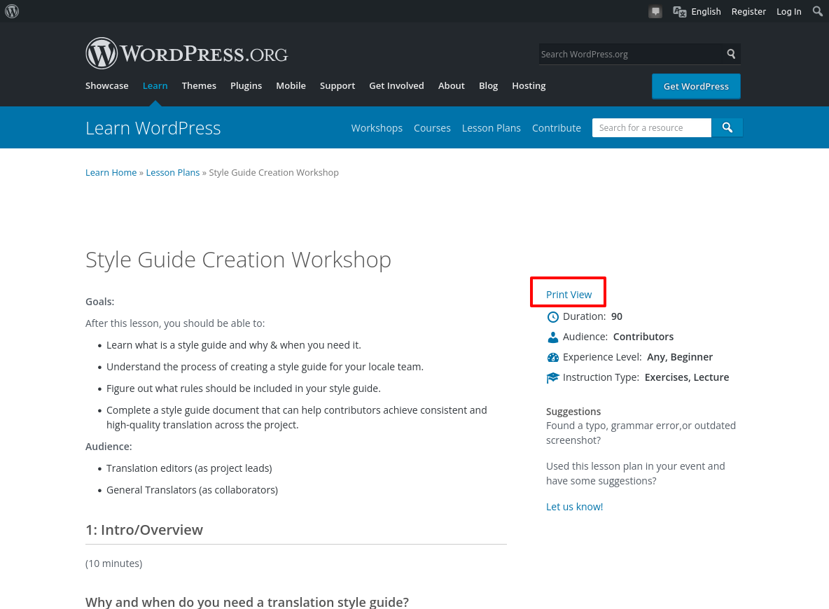 Add a 'print' button to Lesson Plans · Issue #251 · WordPress/Learn ...