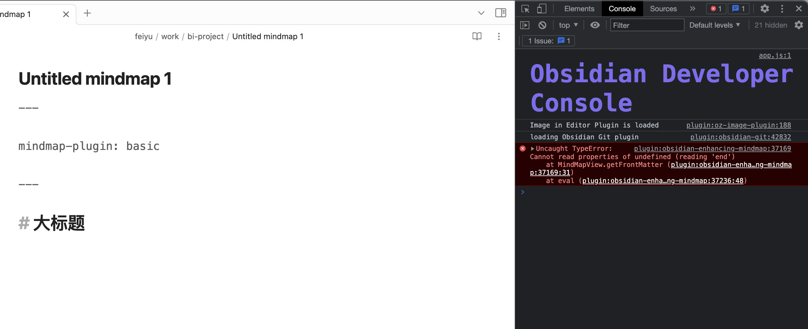 无法渲染脑图 · Issue #128 · MarkMindCkm/obsidian-enhancing-mindmap · GitHub