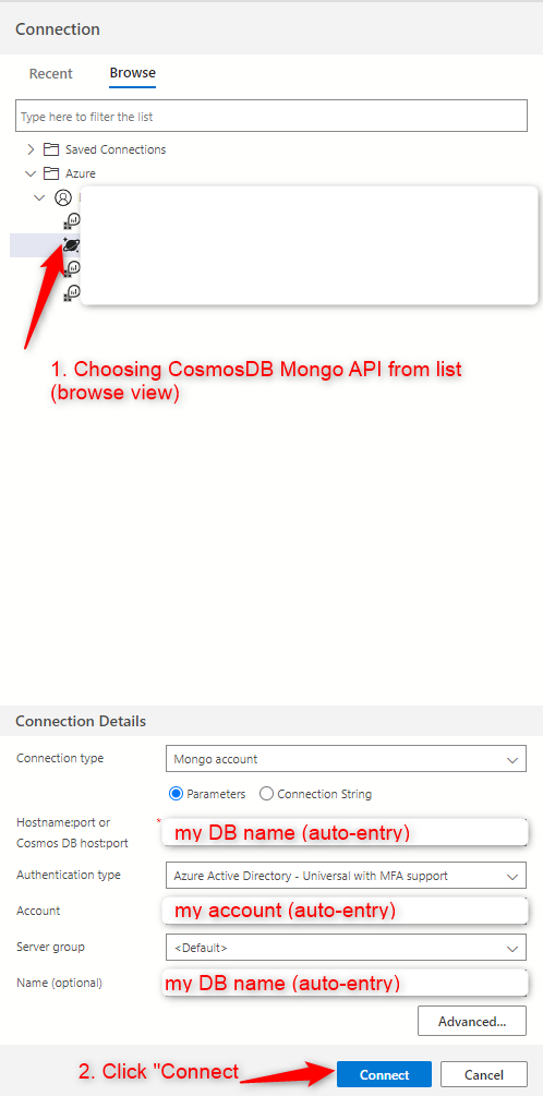 Connection Failure to Mongo account · Issue #23146 · microsoft/azuredatastudio · GitHub