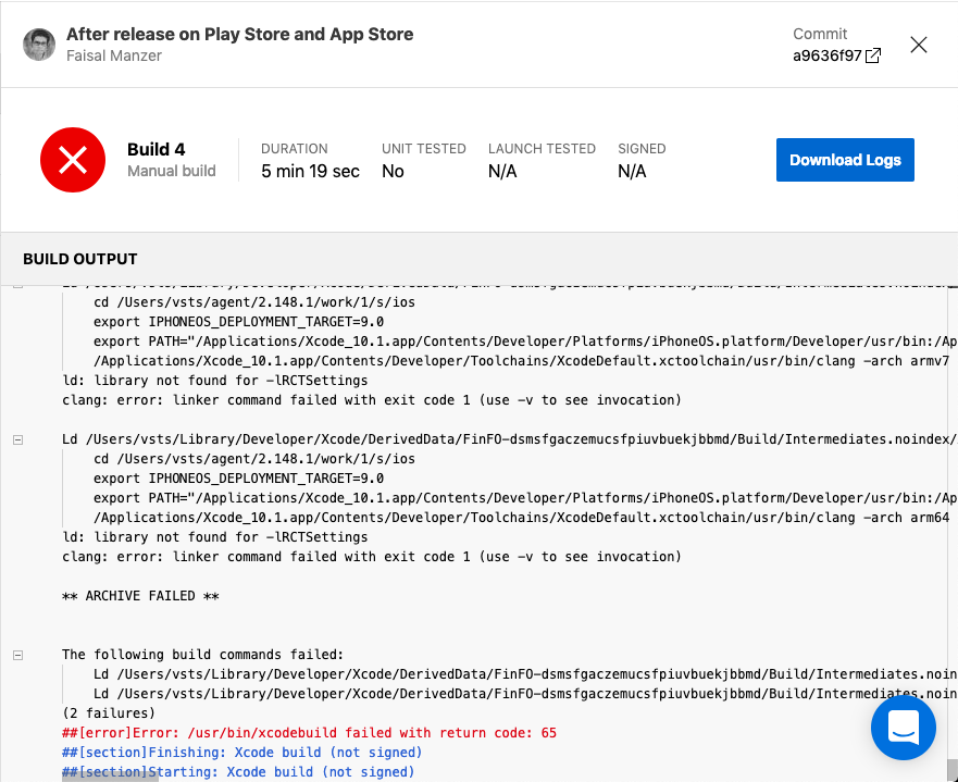 iOS Build Always fails · Issue #174 · microsoft/appcenter · GitHub
