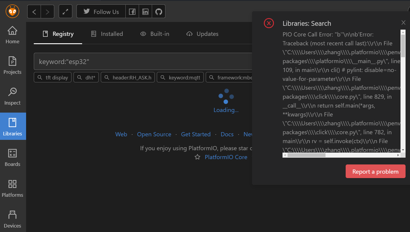 Libraries: Search · Issue #1171 · platformio/platformio-home · GitHub
