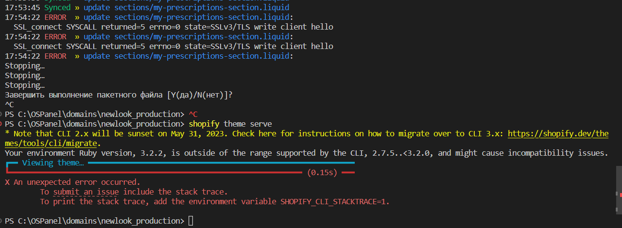 [Bug]: OpenSSL::SSL::SSLError: SSL_connect SYSCALL returned=5 errno=0 state=SSLv3/TLS write ...