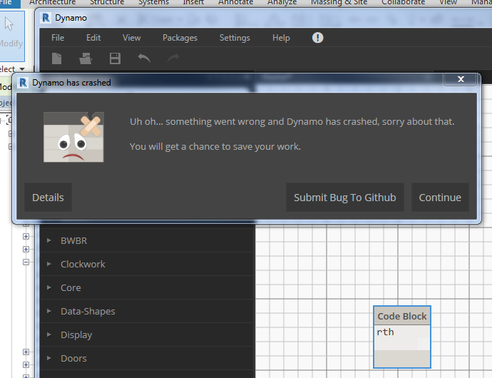 AvalonEdit.Editing.TextArea.ClearSelection crash · Issue #2021 · DynamoDS/DynamoRevit · GitHub