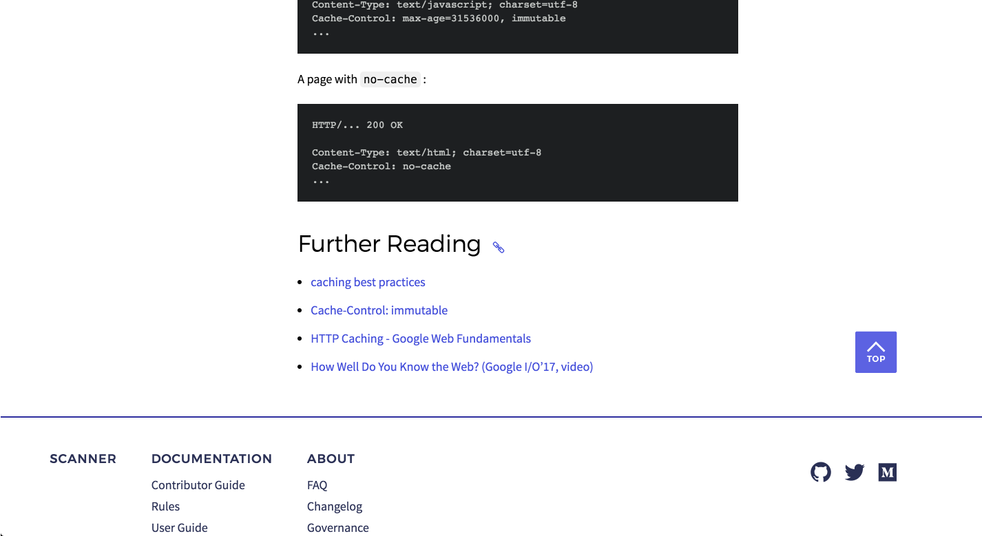 Add 'back to top' button on documentation pages · Issue #343 · webhintio/webhintio.github.io ...