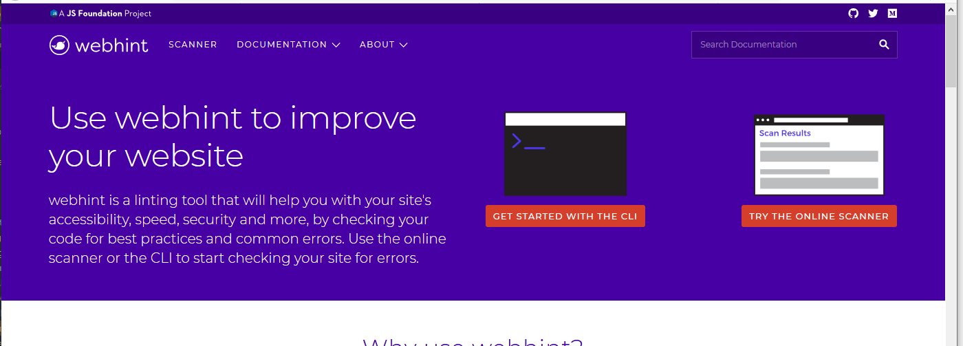 Redesign homepage · Issue #466 · webhintio/webhintio.github.io · GitHub