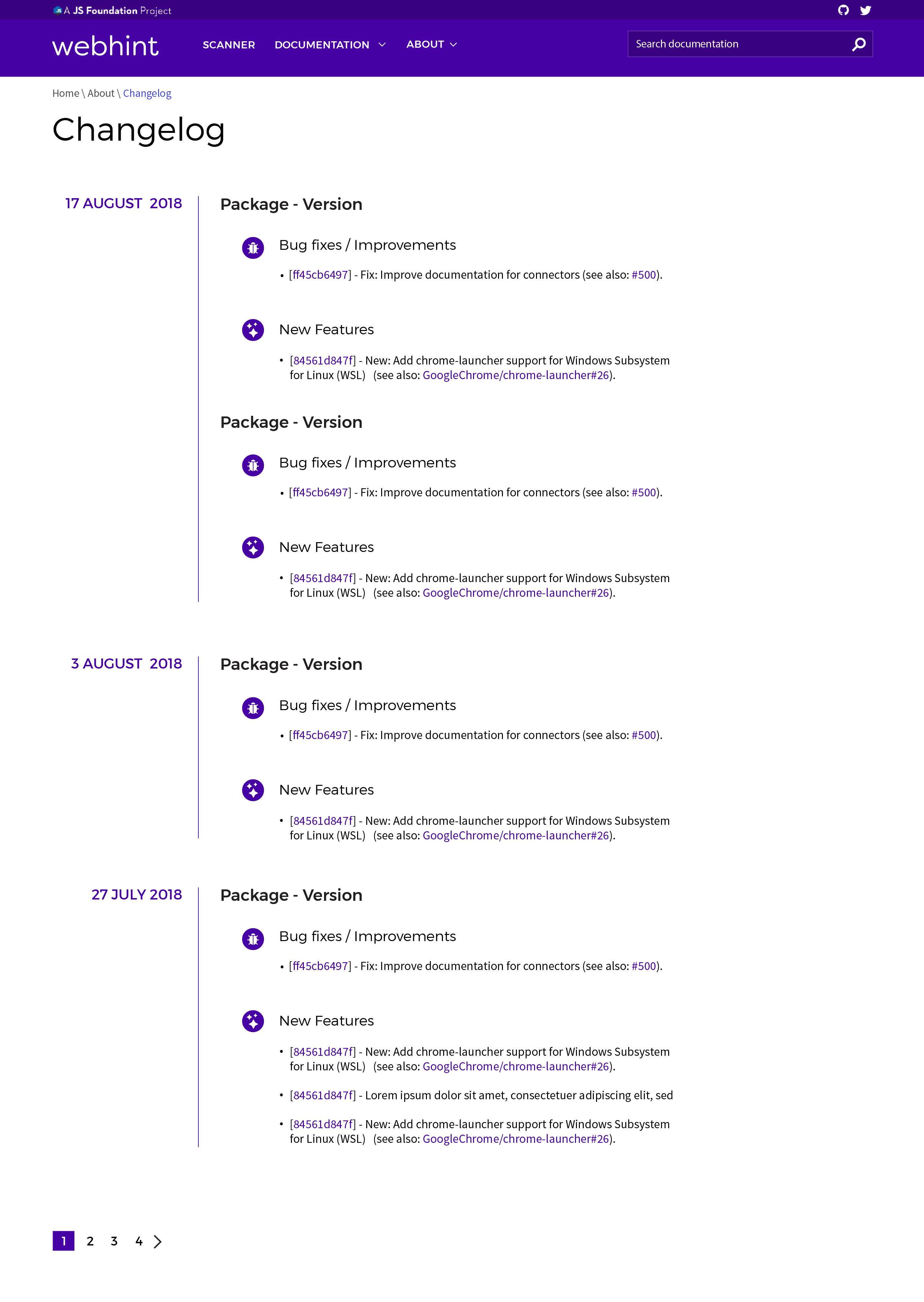 Update changelog's design · Issue #392 · webhintio/webhintio.github.io ...