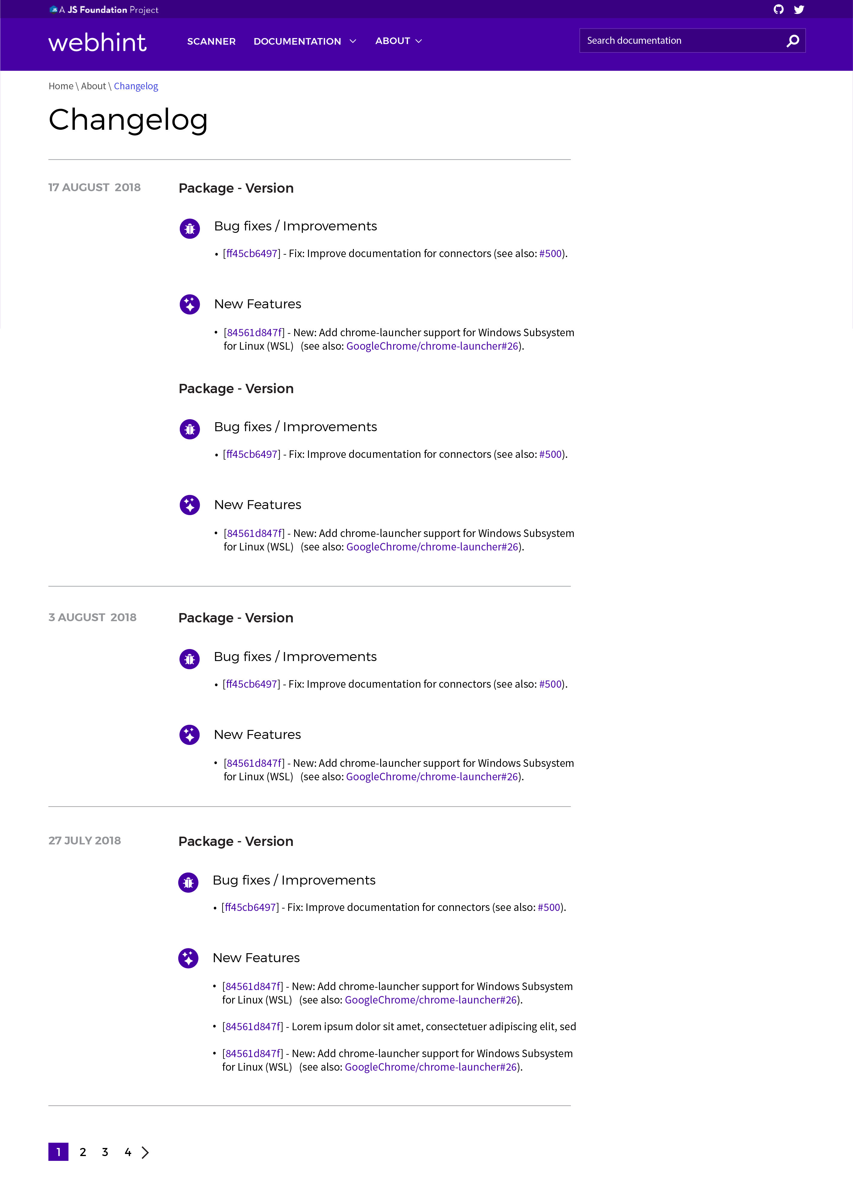 Update changelog's design · Issue #392 · webhintio/webhintio.github.io · GitHub