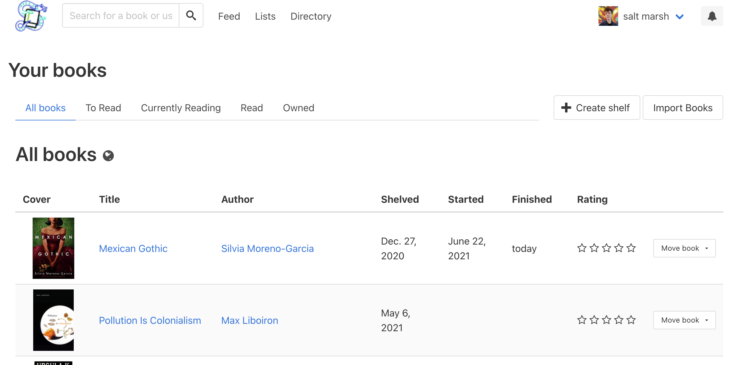 Remove user information from "Yours books" page · Issue #1099 · bookwyrm-social/bookwyrm · GitHub