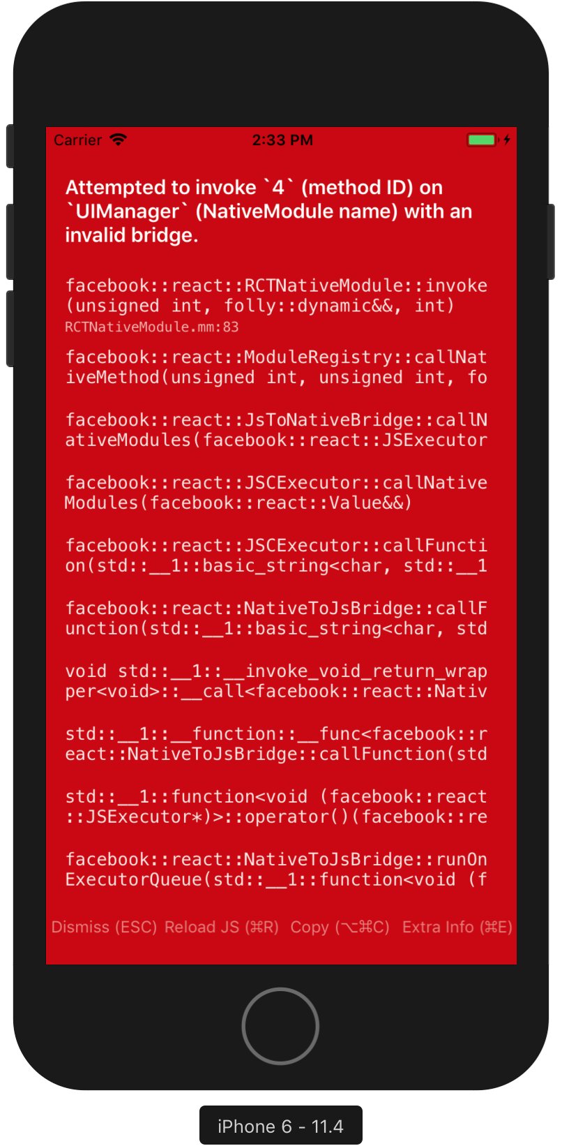 0 57 0 Rc 3 Attempted To Invoke `4` Method Id On `uimanager` Nativemodule Name With An
