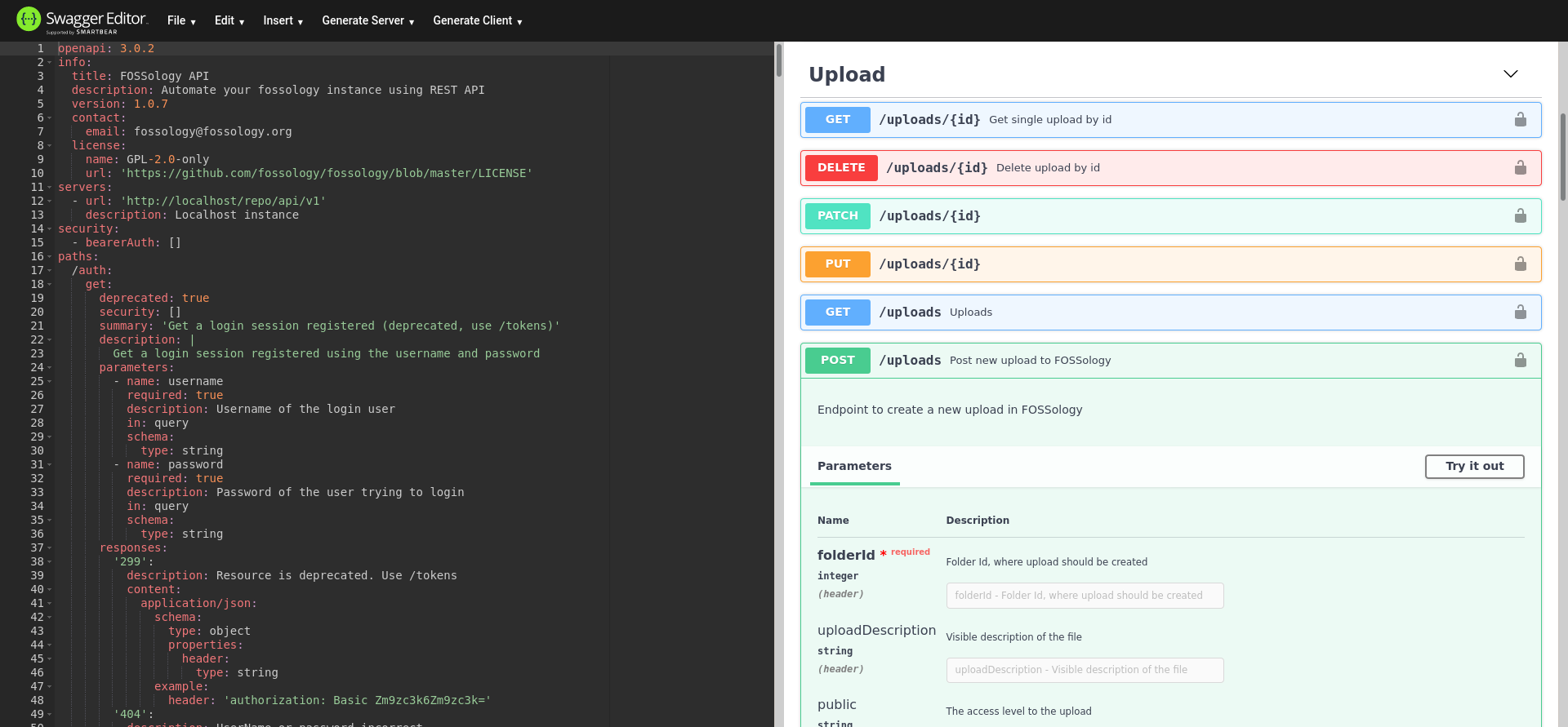 API documentation · Issue #1561 · fossology/fossology · GitHub