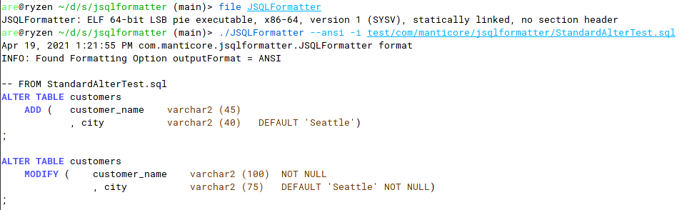 Formatter based on JSQLParser: [manticore JSQLFormatter](https://github.com/manticore-projects ...