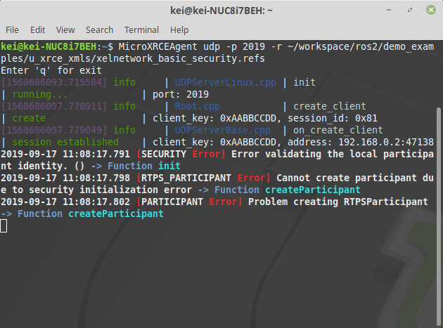 Is there a way to support DDS-Security? [6206] · Issue #109 · eProsima/Micro-XRCE-DDS-Agent · GitHub