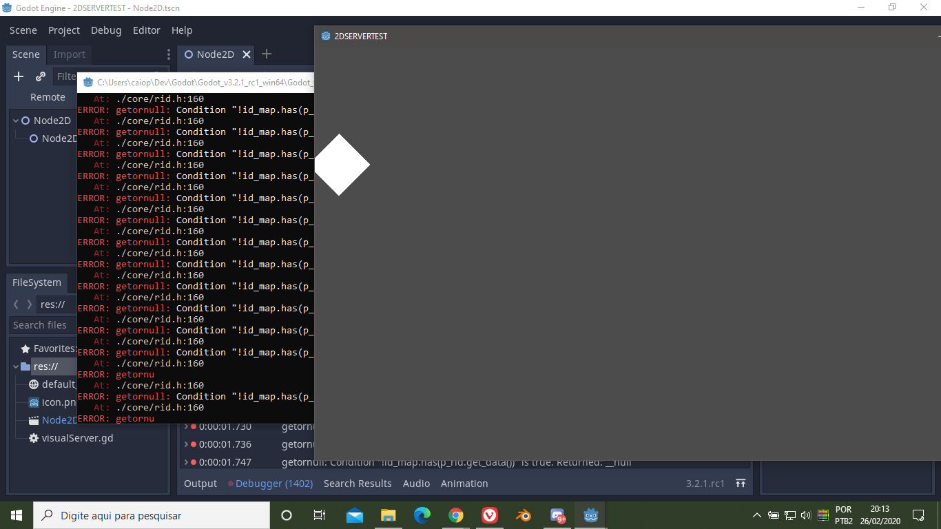 VisualServer Condition ' !id_map.has(p_rid.get_data()) ' is true ...