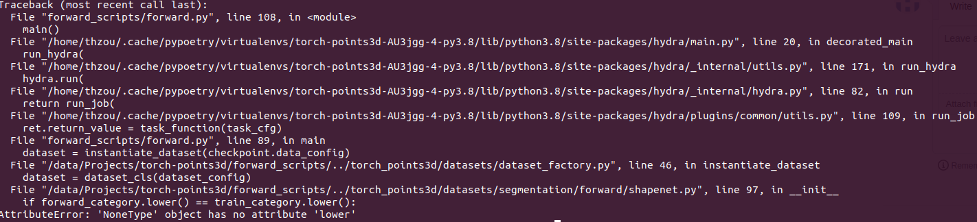 Error when loading weights of pre-trained checkpoint · Issue #297 · torch-points3d/torch ...