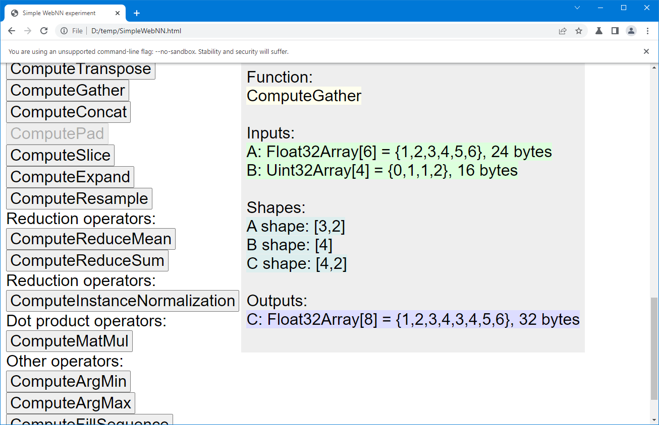 MLOperand::dimensions() or MLGraphBuilder::shape() for debugging purposes and diagnostics ...