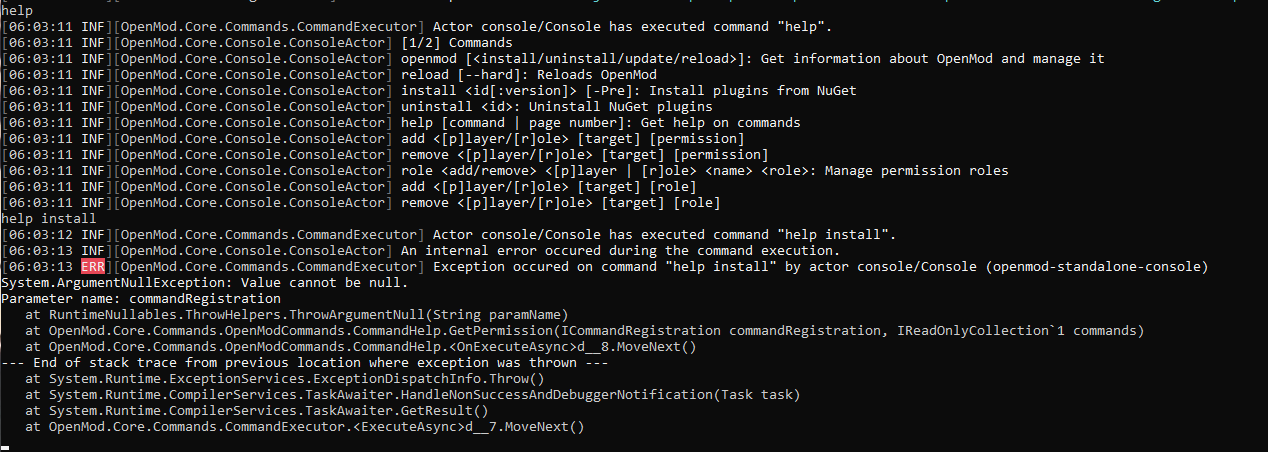 Help Command Is Broken · Issue 376 · Openmod Openmod · Github