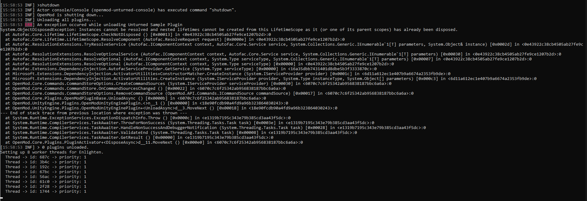 Shutdown Throws Exception · Issue 61 · Openmodopenmod · Github