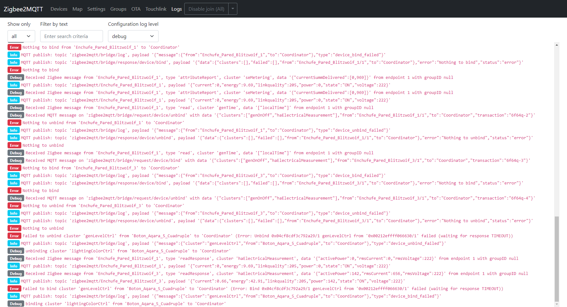 Unbind Error · Issue #6477 · Koenkk/zigbee2mqtt · GitHub