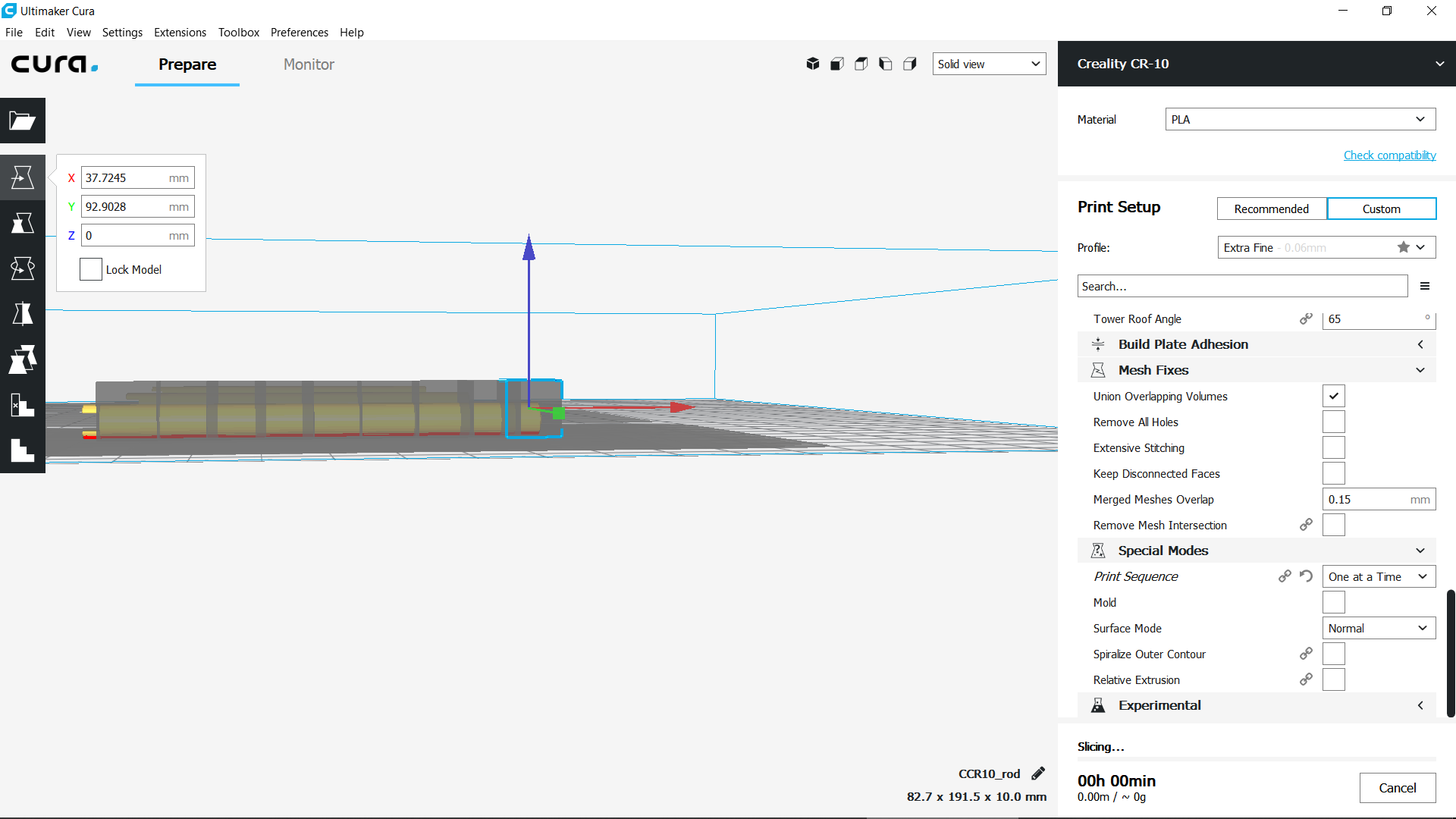 "Support Blocker" preventing Slicing in "One at a Time" Print Sequence ...