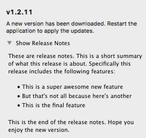 How to add the list of 'new version features' in the dialog? · Issue #86 · larryaasen/upgrader ...