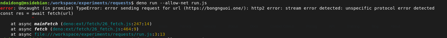 http2 error: stream error detected: unspecific protocol error detected · Issue #16923 · denoland ...