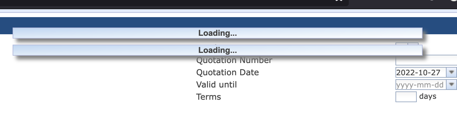 Loading... pop up stays visible forever, unless selected. · Issue #6906 ...