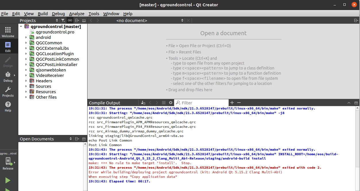 Anddroid build error - "make: *** No rule to make target 'install'. Stop." · Issue #9909 ...
