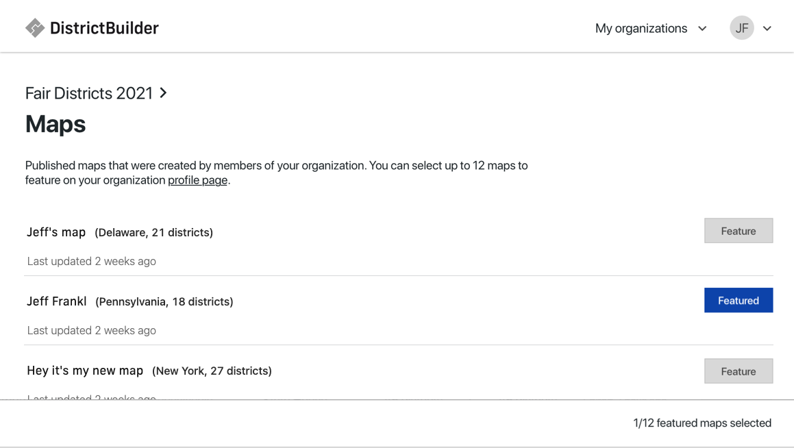 Add Organization featured map administrator workflow · Issue #566 · PublicMapping ...