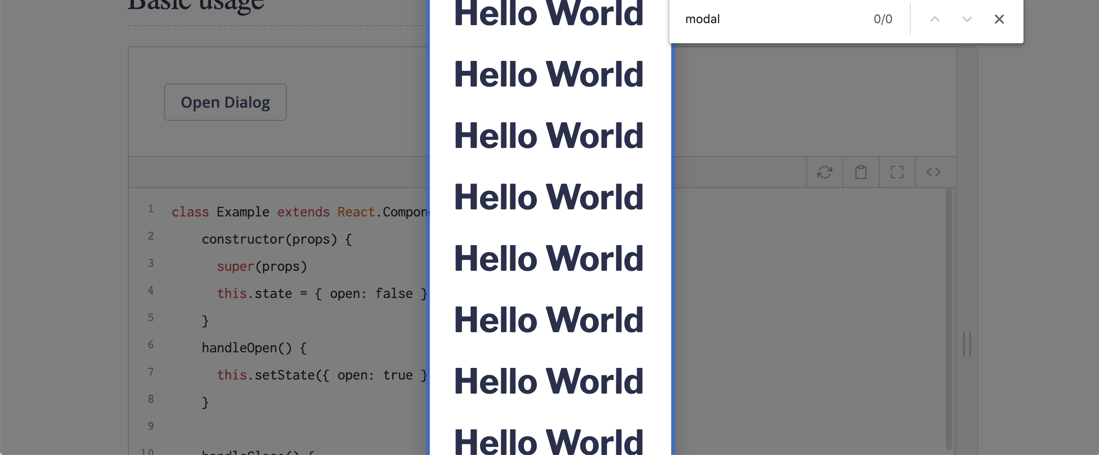 Dialog doesn't scroll vertically or handle large amounts of content · Issue #222 · raster ...