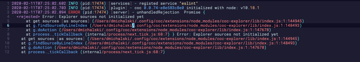 Error: Explorer sources not initialized yet · Issue #92 · weirongxu/coc-explorer · GitHub