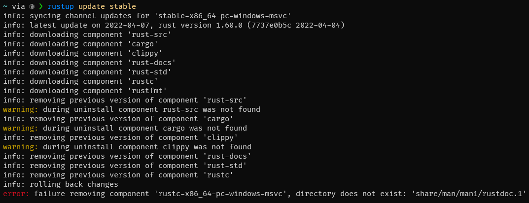 Problem When Trying To Update Rust Using Rustup · Issue 2994 · Rust Lang Rustup · Github
