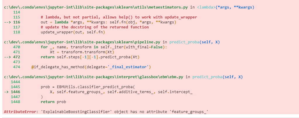 'ExplainableBoostingClassifier' object has no attribute 'feature_groups_' · Issue #230 ...
