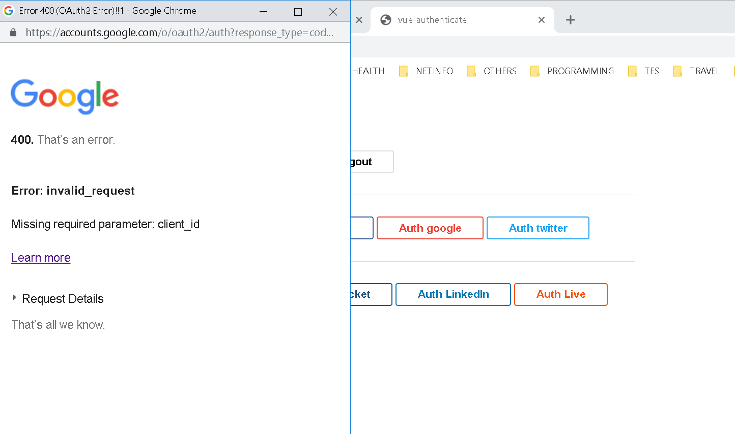 Example doesn't work for me. · Issue #172 · dgrubelic/vue-authenticate · GitHub