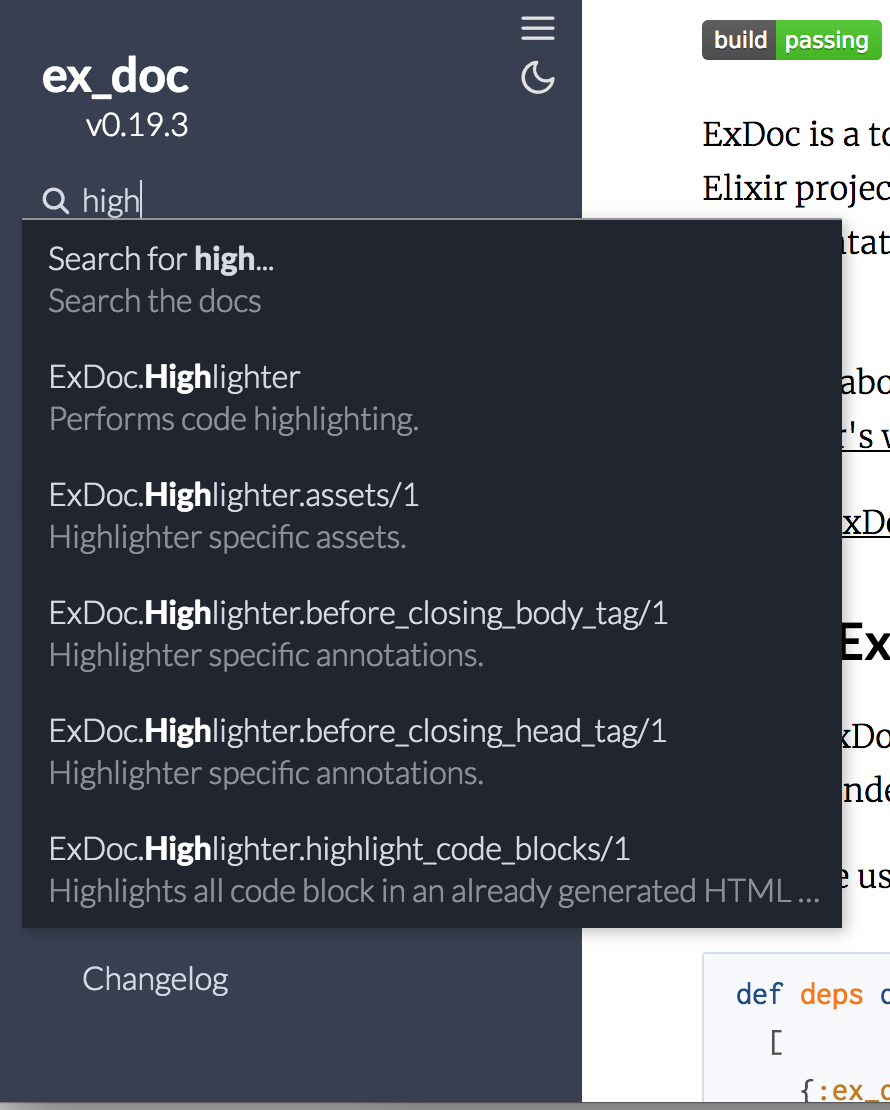 Provide "Search or go to..." functionality · Issue #967 · elixir-lang/ex_doc · GitHub