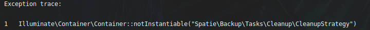 Laravel 6x Notinstantiable · Issue 966 · Spatielaravel Backup · Github