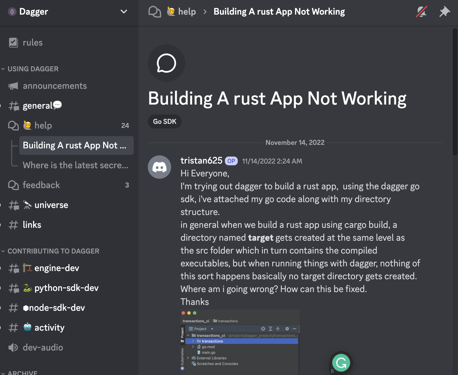 🚀 Add an SDK for Rust · Issue #4447 · dagger/dagger · GitHub