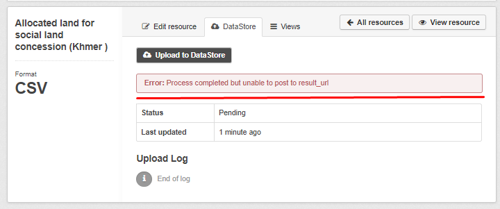 Error CSV on CKAN : Process completed but unable to post to result_url ...