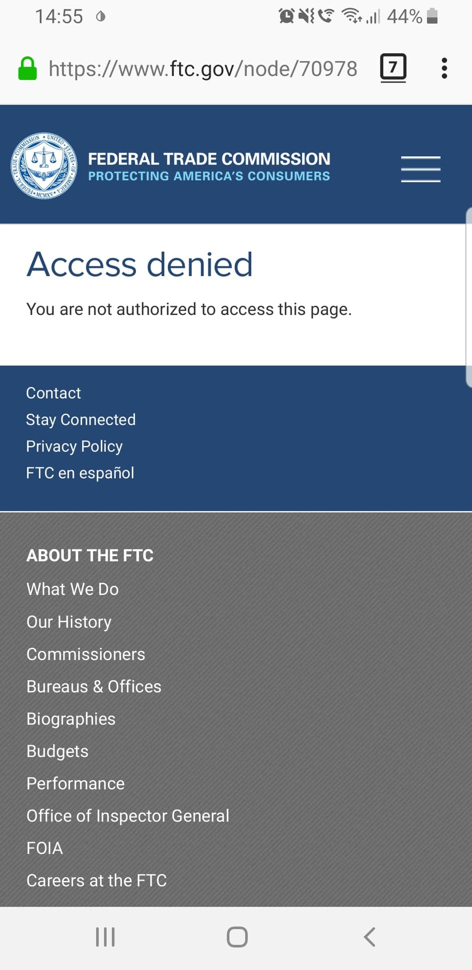 [Android] Access denied on “Federal Trade Commission” page · Issue #2902 · mozilla/fxa · GitHub
