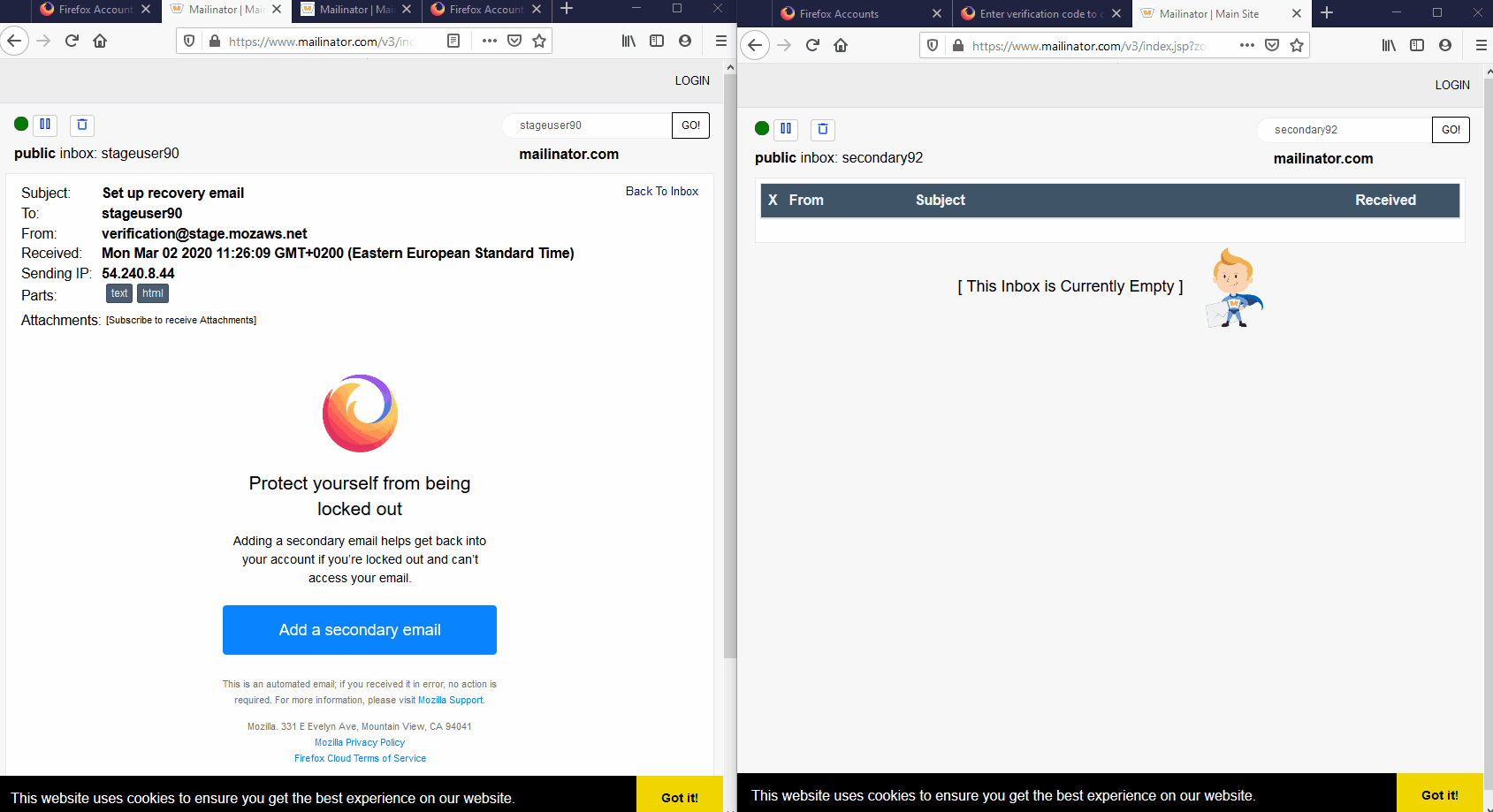 No email is sent when clicking on “Need another code? Resend” link ...