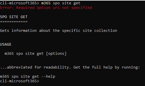 Set the default help mode to options · Issue #5182 · pnp/cli-microsoft365 · GitHub