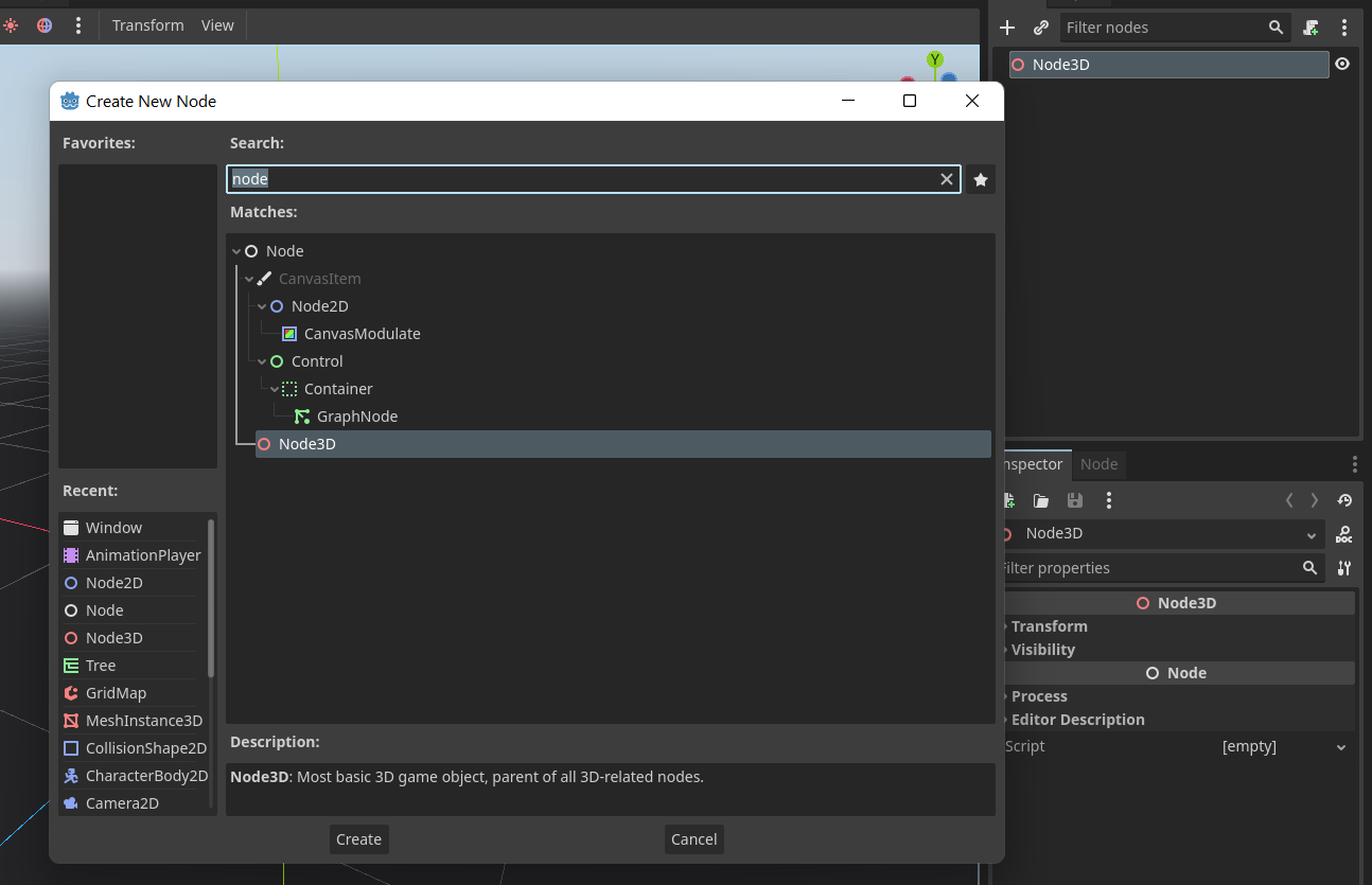 Creating a new node from recent nodes panel might create wrong node · Issue #58404 · godotengine ...