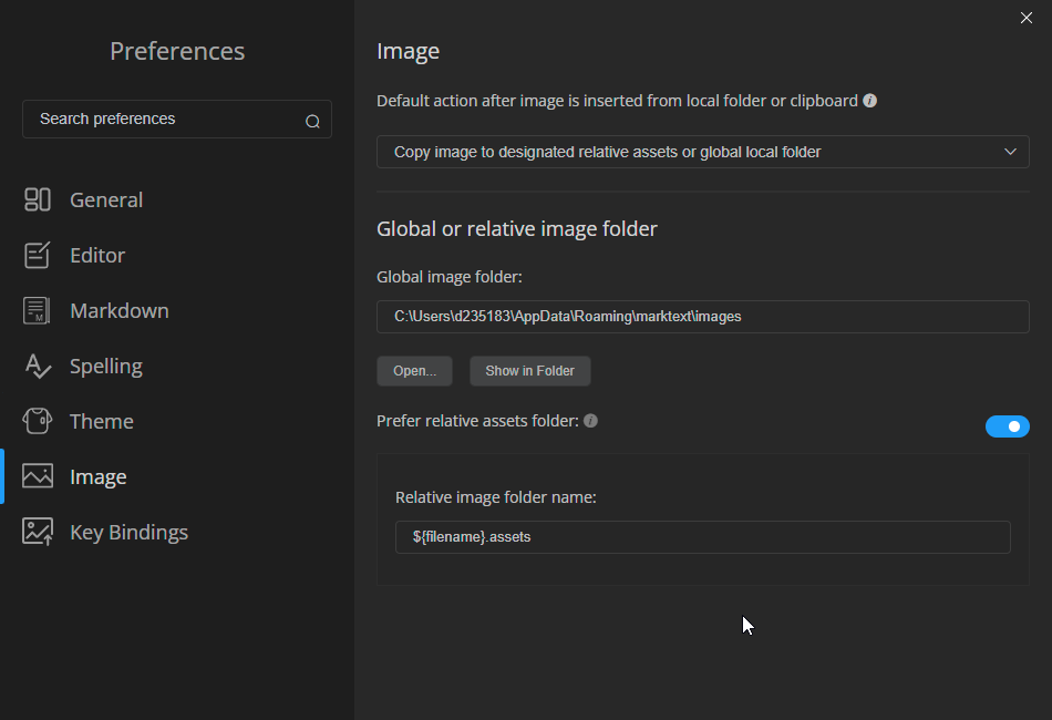 Ability to store images in a relative directory per file · Issue #2559 · marktext/marktext · GitHub