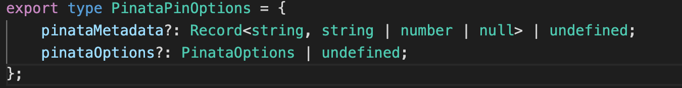 Typescript not matching api documentation · Issue #91 · PinataCloud/Pinata-SDK · GitHub