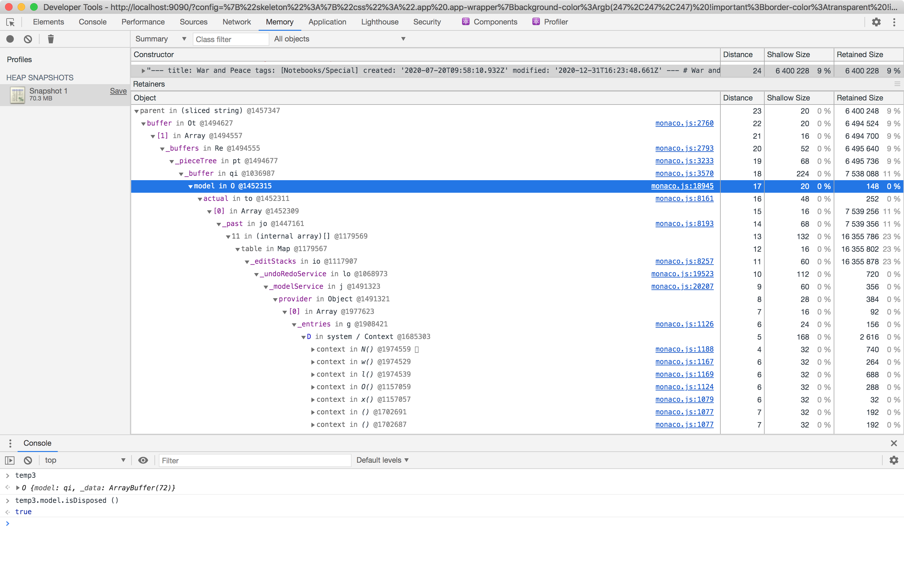 Disposing of a model doesn't release its buffer to be GC'd · Issue #2292 · microsoft/monaco ...