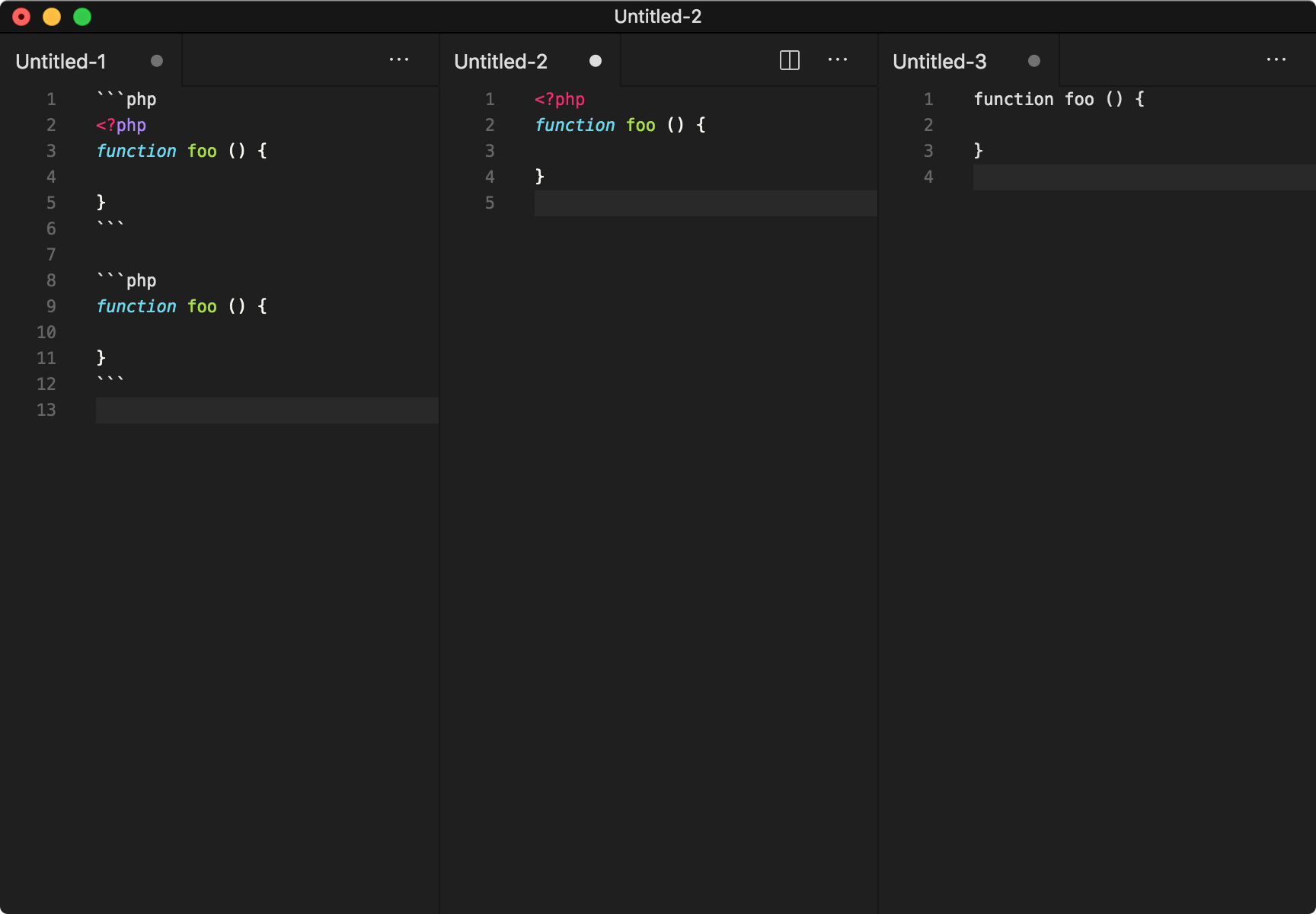PHP: support for code snippets without the starting